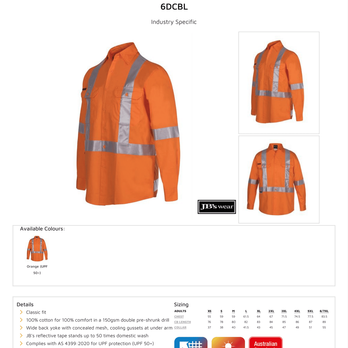 JB's Hi Vis 150g NSW/QLD Rail X-Back Shirt – Printofy-AUNZ